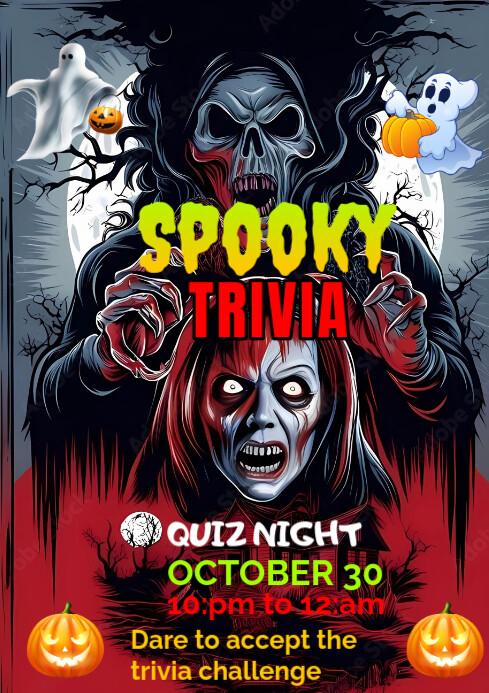Copy of Spooky Trivia Quiz Night A2 | PosterMyWall