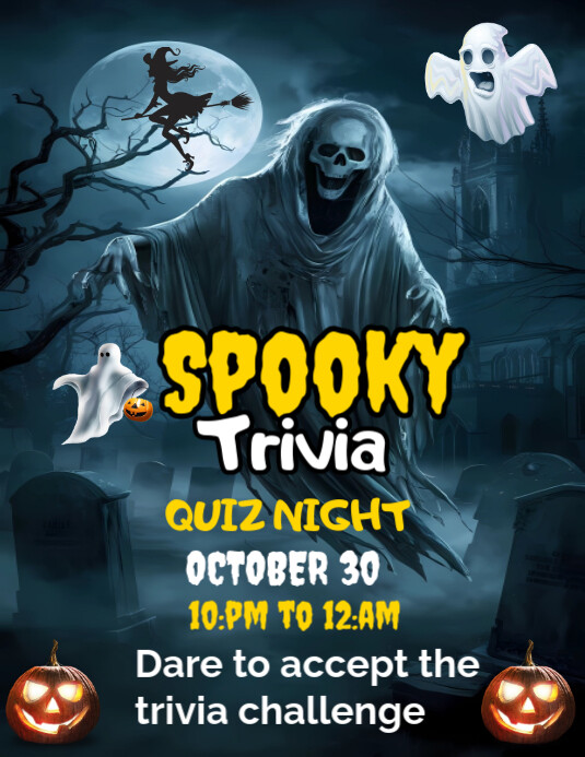 Copy of Spooky Trivia Quzi Night Flyer (us Letter) | PosterMyWall