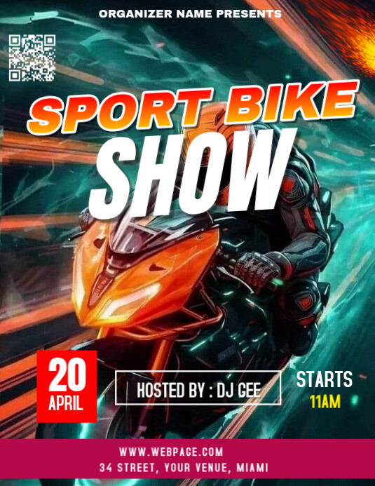 Copy of sport bikes show | PosterMyWall