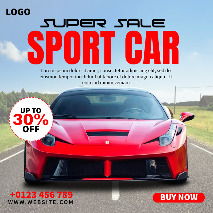 Sport Car Ads Template | PosterMyWall