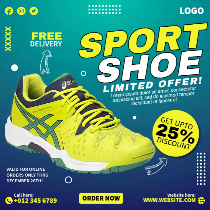 Sport Shoe Ads Template | PosterMyWall