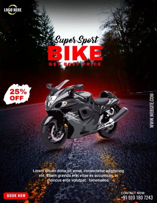 Copy of Sports bike video ad | PosterMyWall