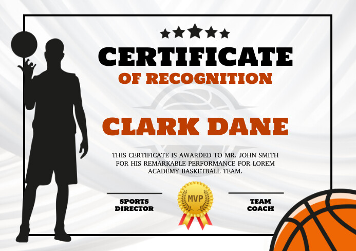 Sports Certificate of Recognition Flyer Templat | PosterMyWall