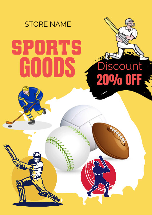 Sports goods A4 template | PosterMyWall