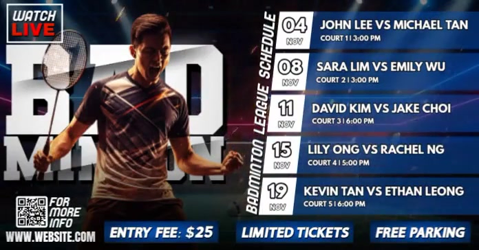 SPORTS SCHEDULE TEMPLATE | PosterMyWall