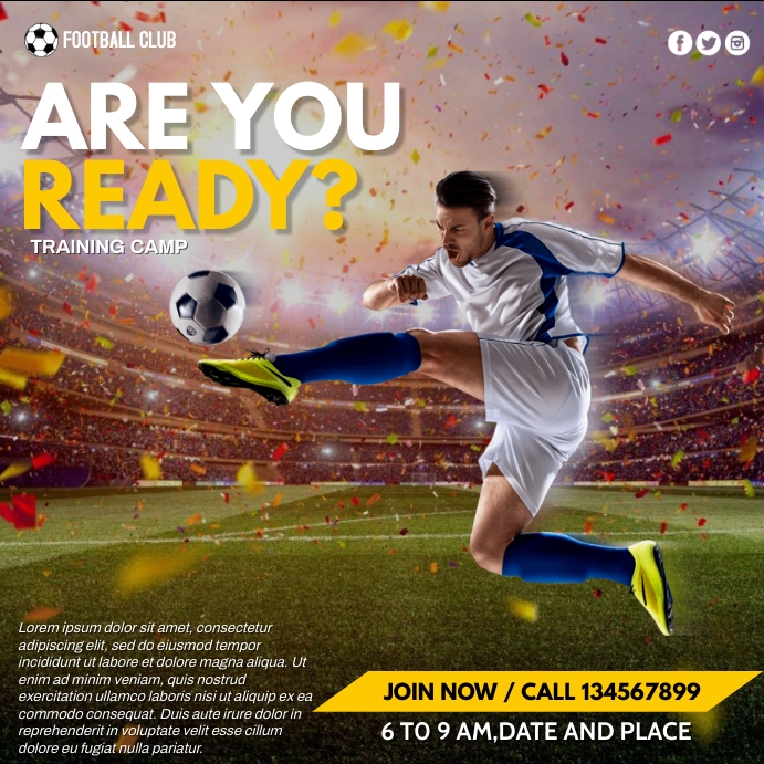 Sports Square Template.r-Vorlage | PosterMyWall