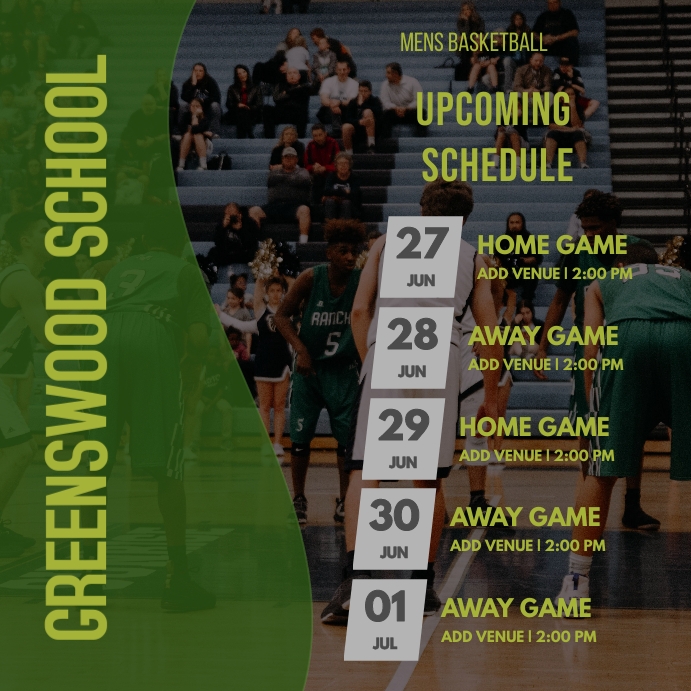 sports team schedule instagram post Template | PosterMyWall