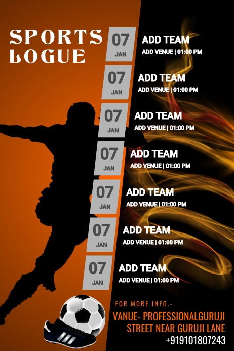 Copy of SPORTS TEAM SCHEDULES | PosterMyWall