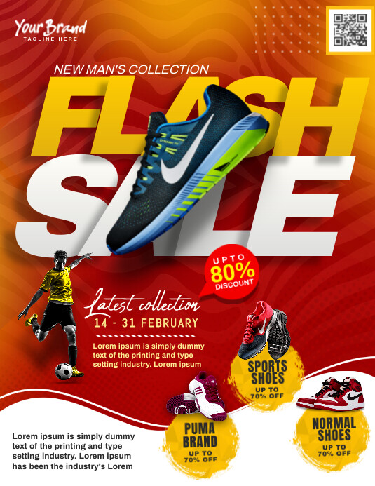 SPORTS WEARS FLASH SALES FLYER POSTER Template | PosterMyWall