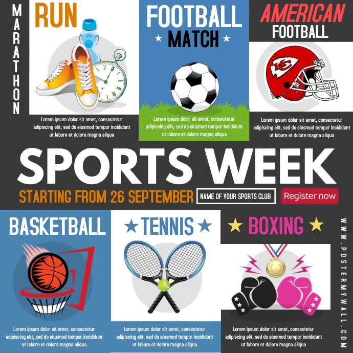 Sports Week Poster Template | PosterMyWall