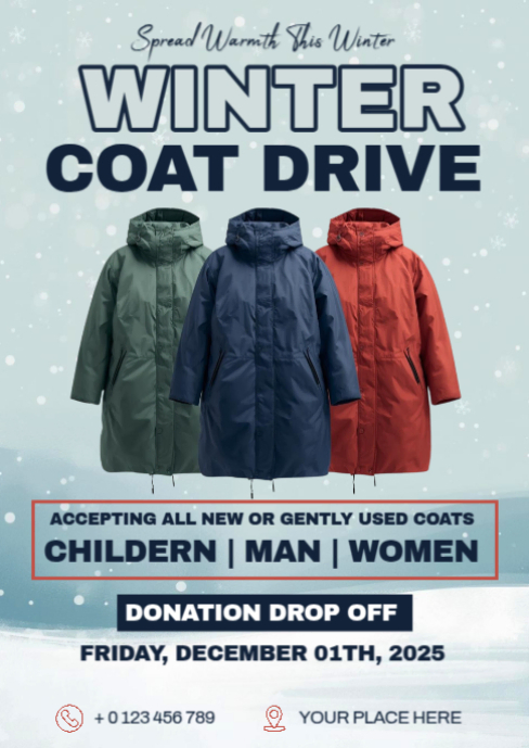 Spread Warmth This Winter – Community Coat Drive 2025 Template ...