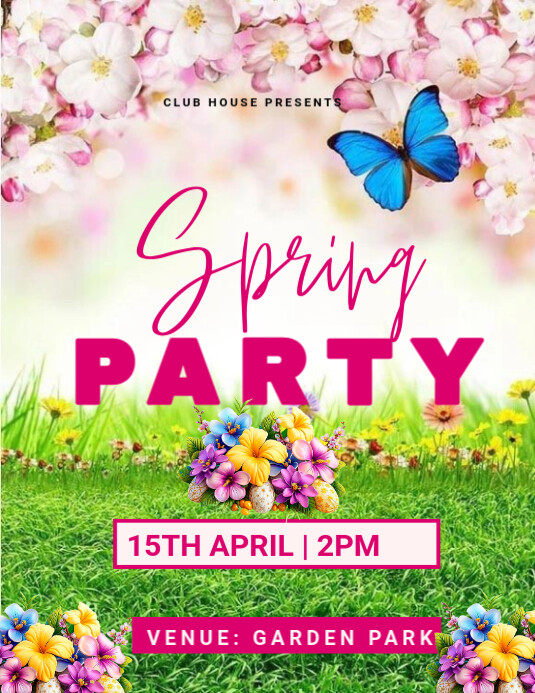 spring, spring party, spring break Template | PosterMyWall