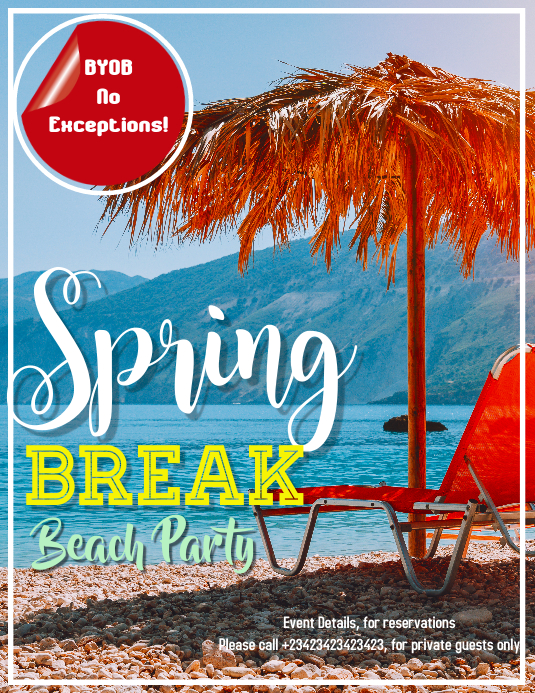 Spring Beach Party Template | PosterMyWall