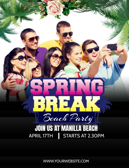 spring break beach party poster Template | PosterMyWall