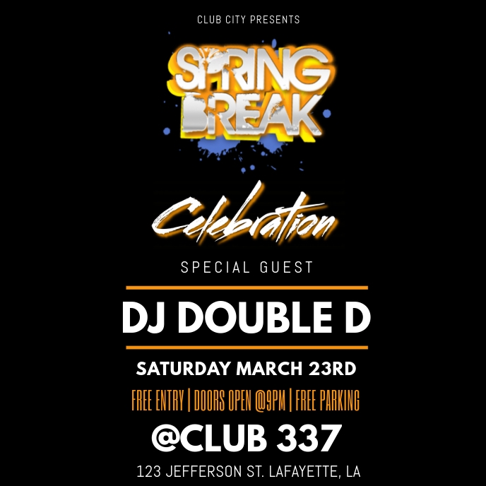 Copy of SPRING BREAK CLUB TEMPLATE | PosterMyWall