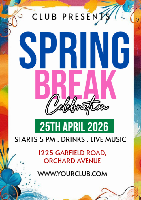 SPRING BREAK Template | PosterMyWall