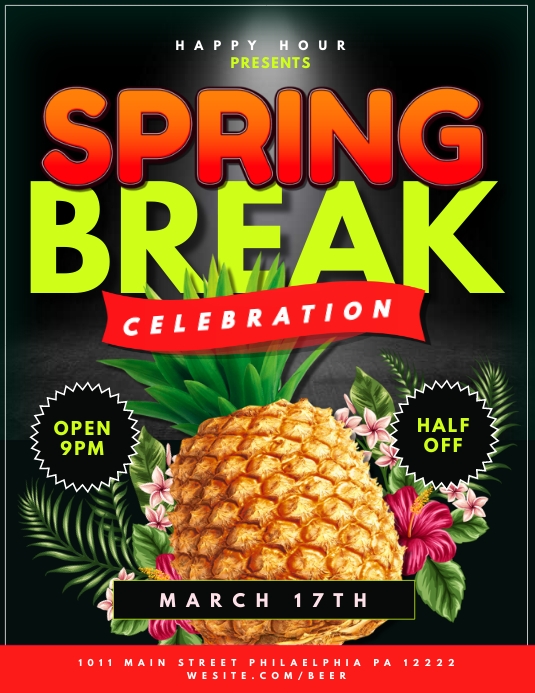 Spring Break Template | PosterMyWall