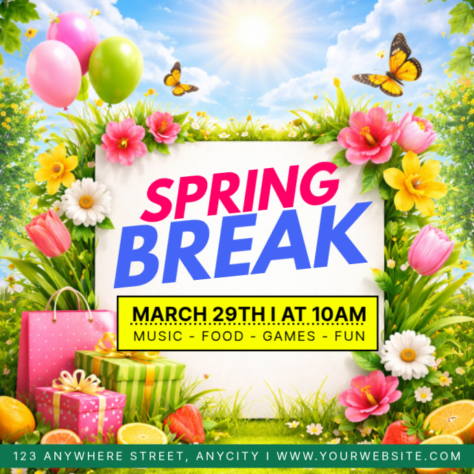 Spring Break Template | PosterMyWall