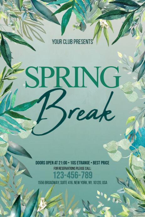 Spring Break Template | PosterMyWall