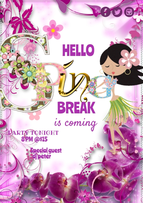 Spring Break Template | PosterMyWall