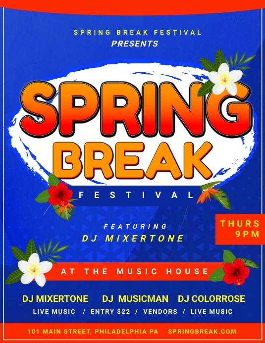 Spring Break Template | PosterMyWall