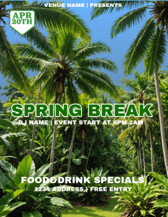 SPRING BREAK Template | PosterMyWall