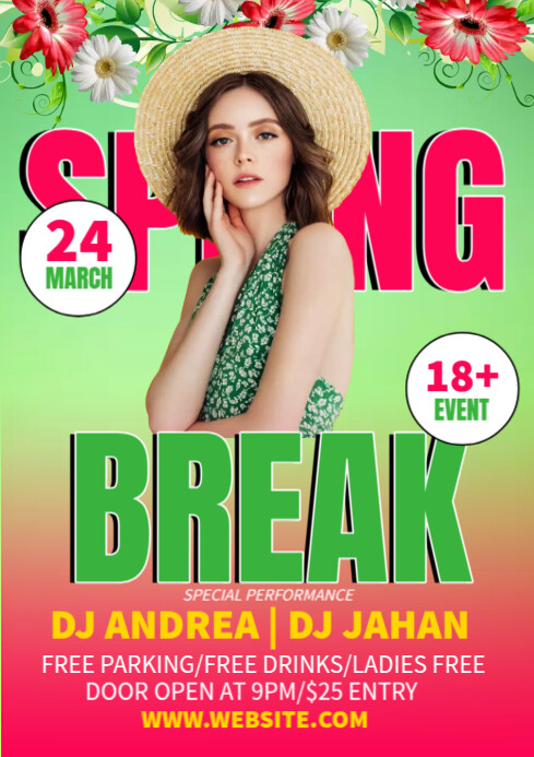 Spring Break Template | PosterMyWall