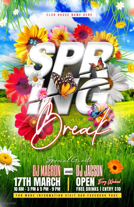SPRING BREAK Template | PosterMyWall