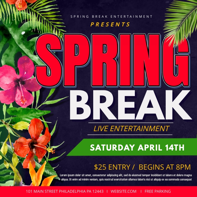 Spring Break Template | PosterMyWall