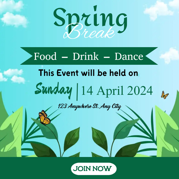 Spring break Template | PosterMyWall