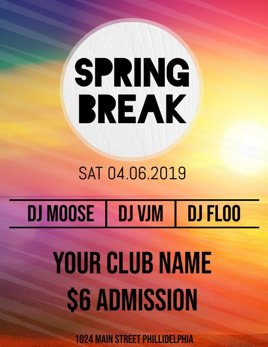 Spring Break Template | PosterMyWall
