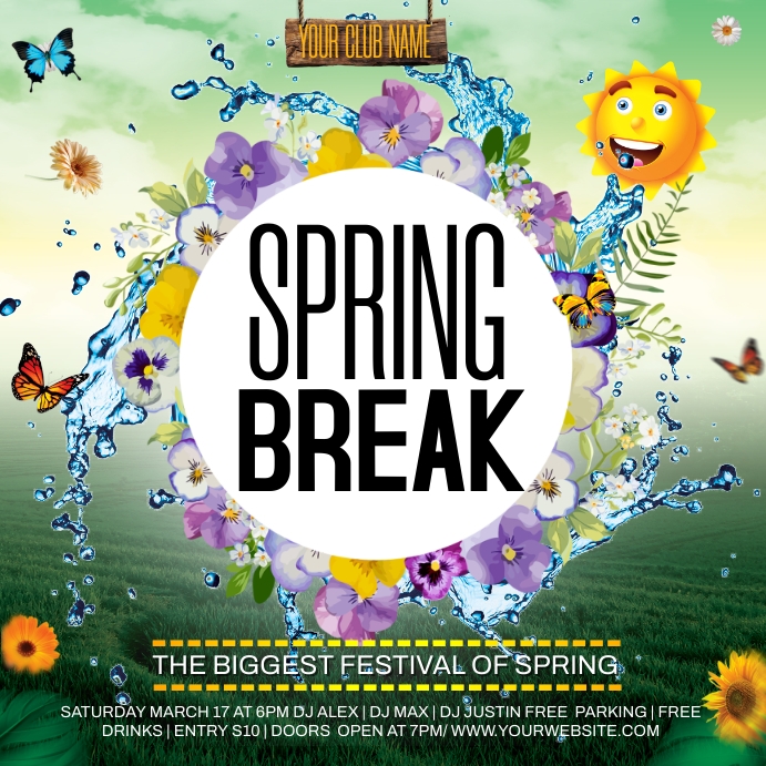 spring break festival Template | PosterMyWall