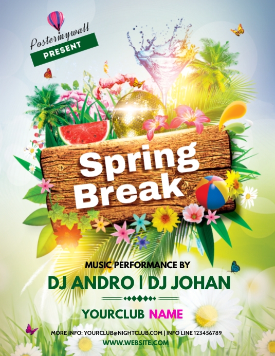 Spring Break Flyer Template | PosterMyWall