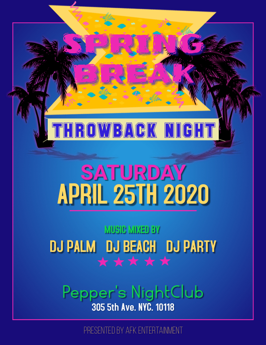 Spring Break Flyer Template | PosterMyWall