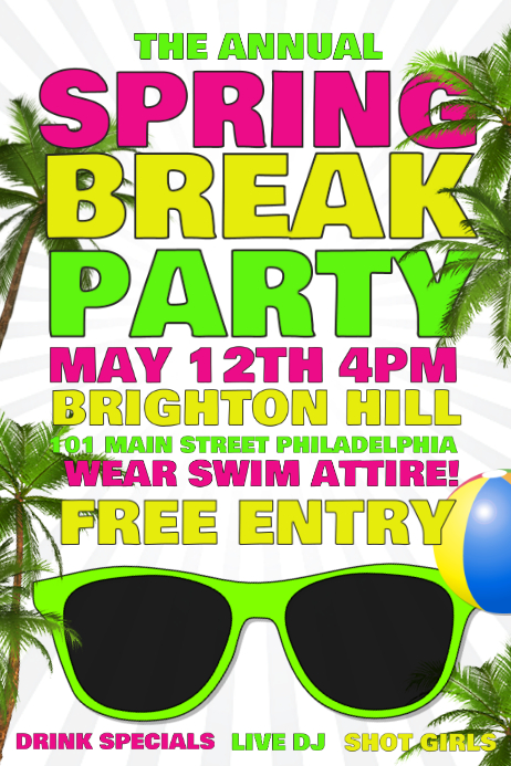 Spring Break Template | PosterMyWall