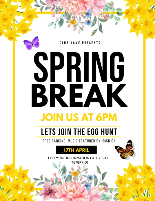 Spring break flyer template | PosterMyWall