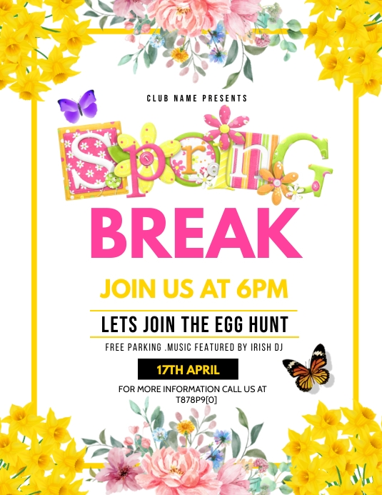 Spring break flyer template | PosterMyWall
