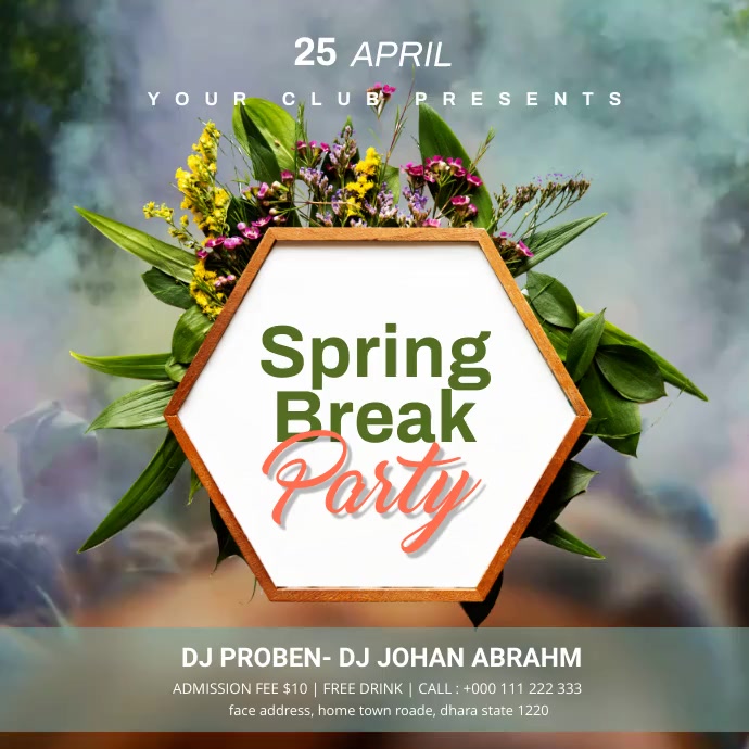 Spring Break Instagram post Template | PosterMyWall