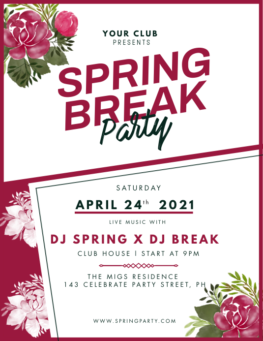 SPRING BREAK PARTY Template | PosterMyWall