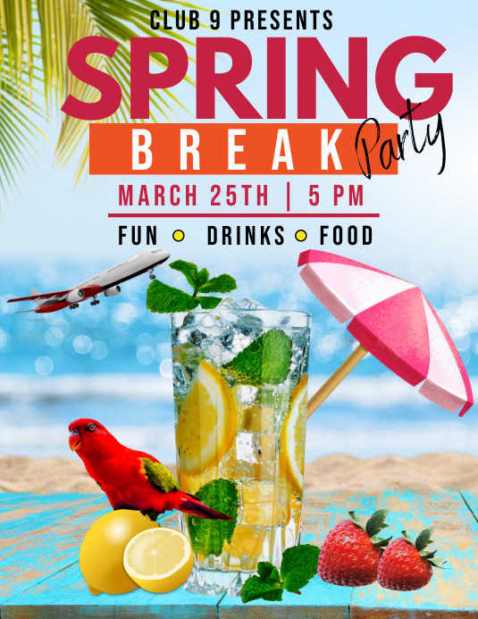 Spring break party Template | PosterMyWall