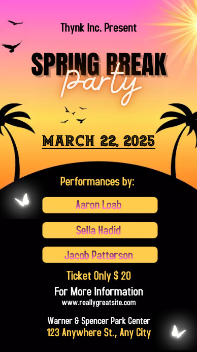 Spring break party Template | PosterMyWall