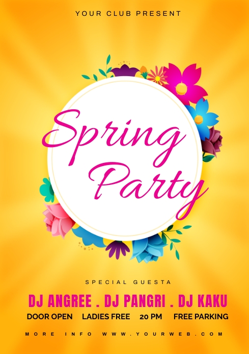 Spring Break party Template | PosterMyWall