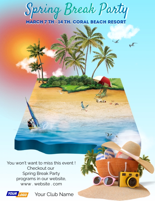 Spring Break Party Design Template | PosterMyWall