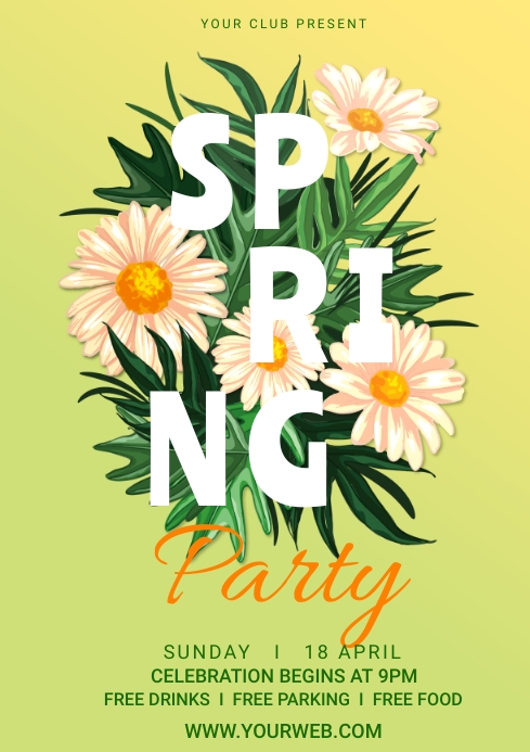 Spring Break party Template | PosterMyWall