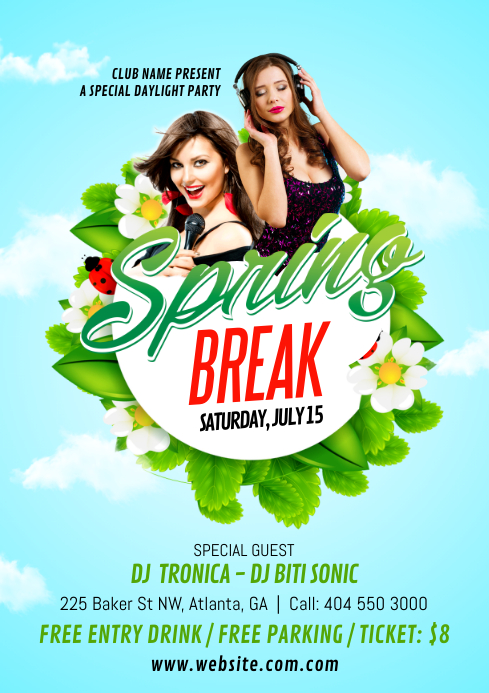 Spring Break Party Flyer Template | PosterMyWall