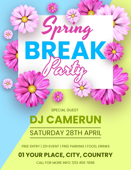 Plantilla de Spring Break Party flyer | PosterMyWall