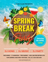Spring Break Party Flyer Template | PosterMyWall