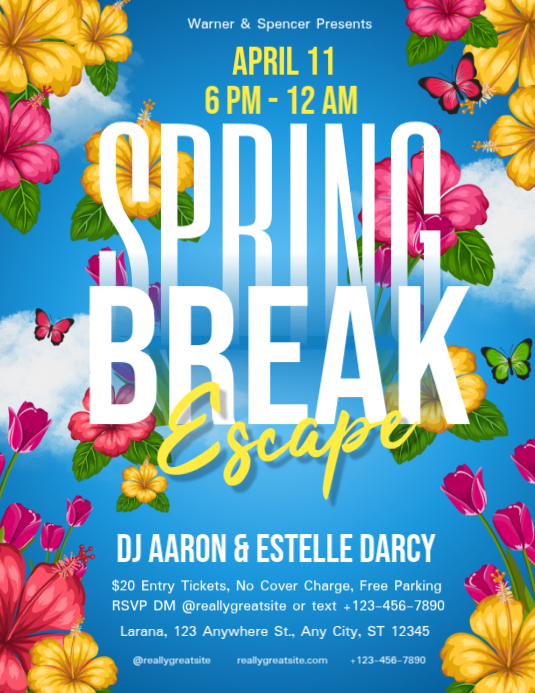 Modèle Spring Break Party Flyer | PosterMyWall