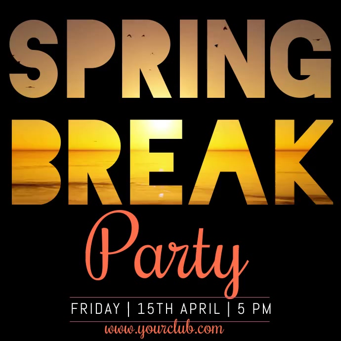 spring break party instagram post Template | PosterMyWall