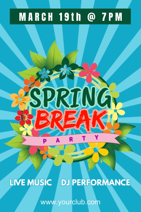 Plantilla de Spring Break Party Poster | PosterMyWall
